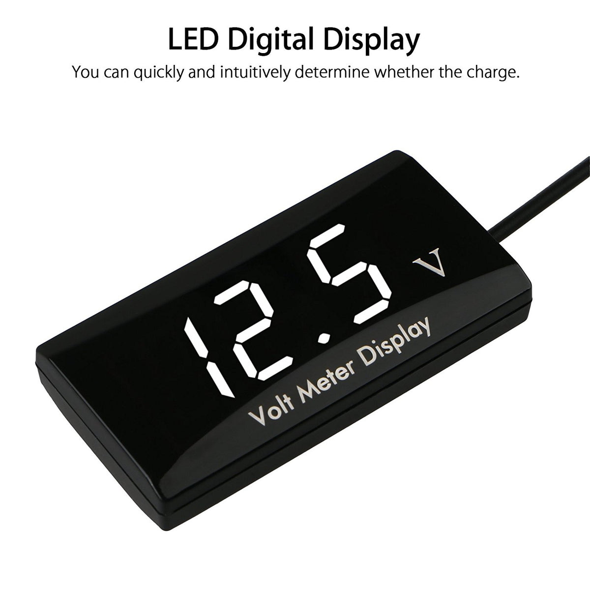 LinkStyle Car Digital Voltmeter, Waterproof DC 12V LED Digital Display ...